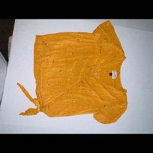 Universal Thread | Tops | Universal Thread Mustard Yellow Wrap Blouse ...